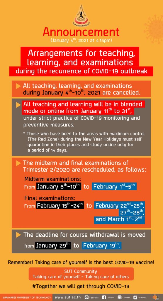 Arrangements for teaching, learning, and examinations during the ...